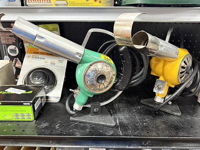 Vintage heat guns that look like they could have powered the DeLorean in Back to the Future. Retro tools with stories to tell.