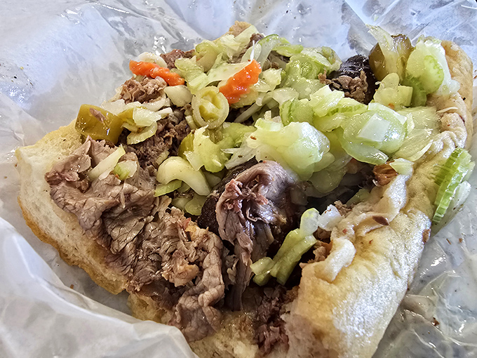 This Italian beef sandwich isn't just a meal—it's a juicy, messy masterpiece that demands respect, multiple napkins, and possibly a change of shirt.