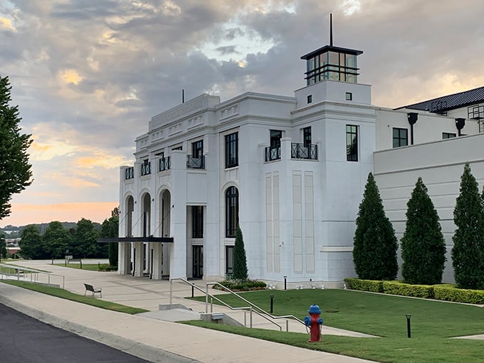The Jerry Richardson Indoor Stadium gleams white against the sunset, a modern architectural gem that brings world-class sporting events to this unassuming Southern town.