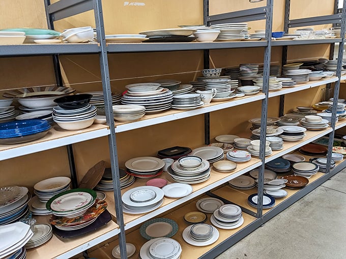 Plates upon plates upon plates—enough dishware to host a dinner party for the entire cast of "Downton Abbey" without washing between courses.