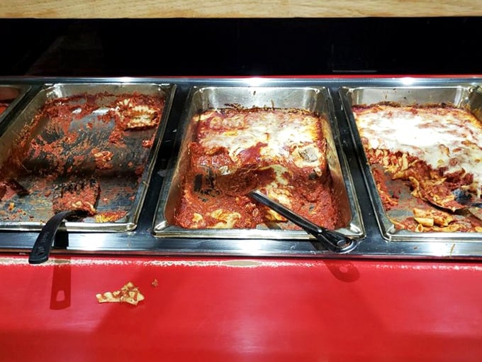 Lasagna that doesn't just sit on the plate—it stakes a claim. Those layers of pasta, sauce, and cheese aren't messing around; they mean serious comfort business.