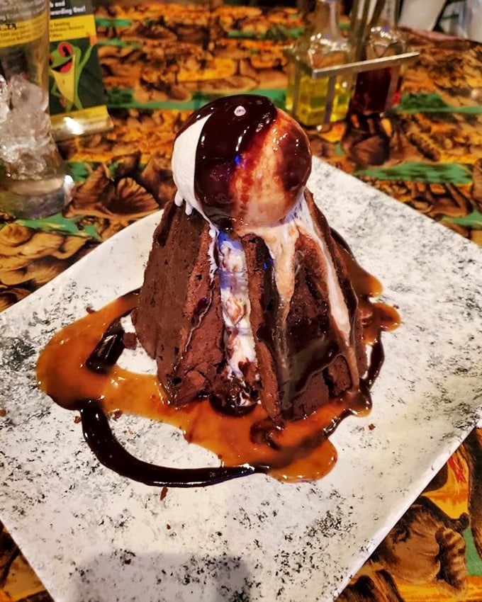 The Sparkling Volcano dessert doesn't just arrive—it makes an entrance. Chocolate lava cake that actually deserves the "lava" in its name.