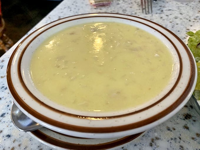 The legendary lemon chicken soup—liquid sunshine in a bowl that somehow manages to be both hearty and refreshing. Florida's ultimate comfort food.