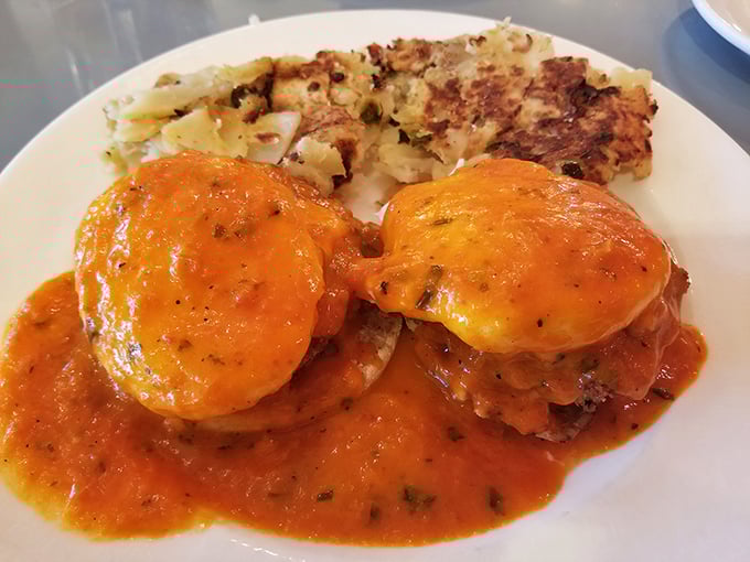 The legendary Maryland Benedict – where perfectly seasoned crab cakes meet poached eggs in a romance that would make Neptune himself swoon.