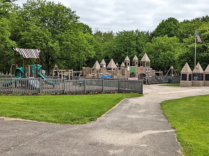 This wooden castle playground would make my inner 8-year-old lose his mind. Memorial Park offers kingdom-sized fun for the smallest citizens.