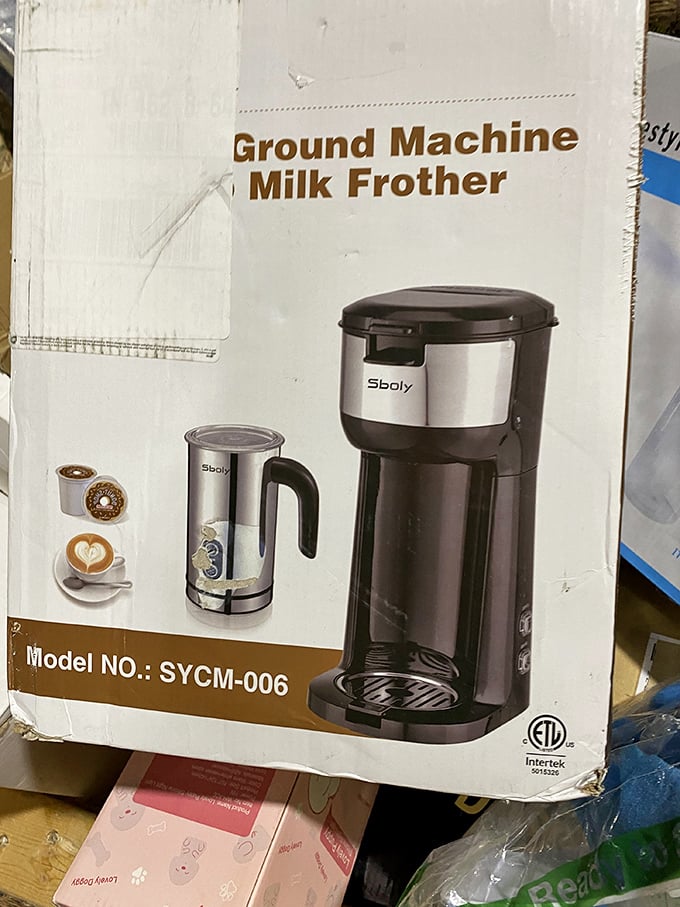A milk frother that promises café-quality beverages at home—the kind of find that makes you text friends: "Look what I scored!"