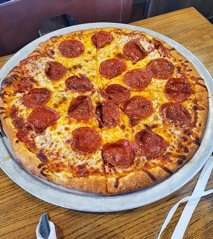 Pepperoni that curls into perfect little cups of savory goodness – nature's way of holding extra flavor for the true pizza connoisseur.
