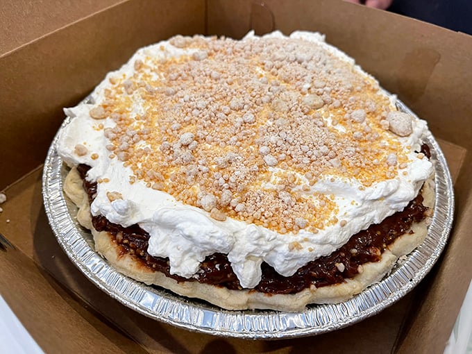 Not all heroes wear capes—some wear whipped cream and crumble toppings. This pie doesn't just satisfy hunger; it creates memories one slice at a time.