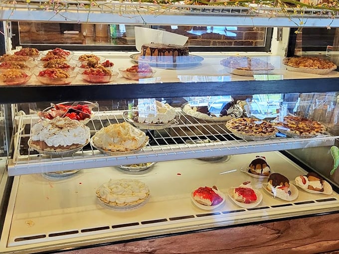 The dessert case at Berardi's isn't just a display—it's a shrine to the art of pie-making that would make your grandmother both proud and jealous.