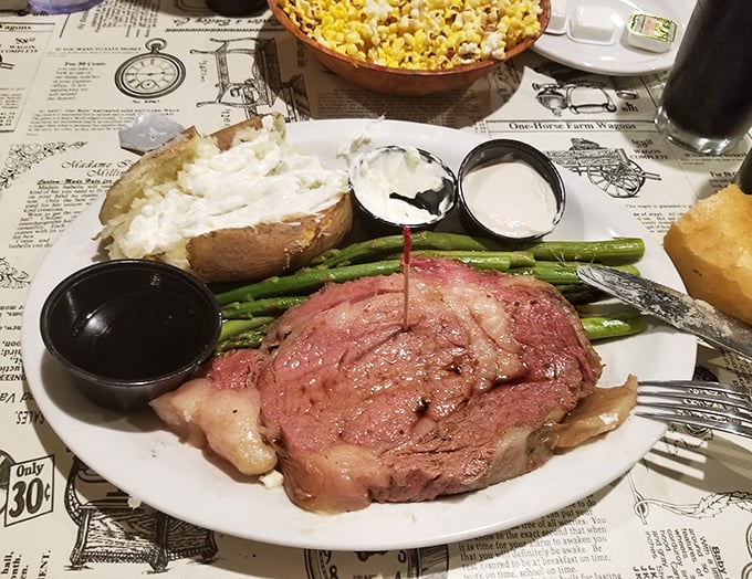 This isn't just prime rib—it's a masterclass in meat. The kind of dish that makes conversation stop and eyes roll back in pure pleasure.