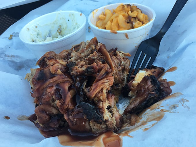This pulled pork plate could make a vegetarian reconsider their life choices – gloriously messy and perfect.