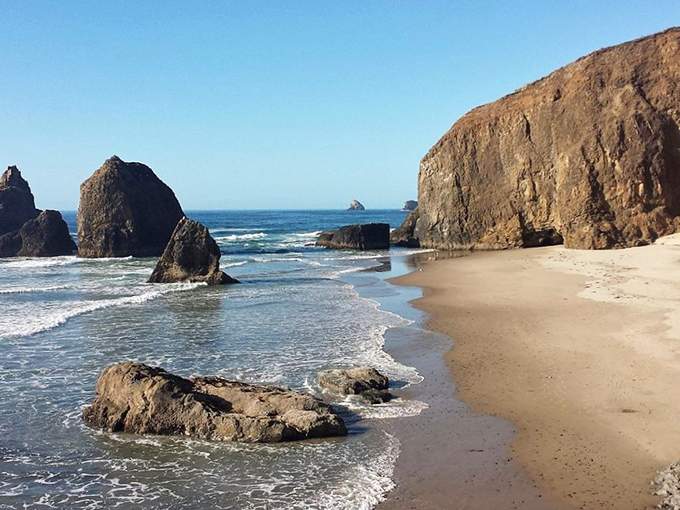 Nature's sculpture garden at low tide. These rock formations have been perfecting their poses for thousands of years—no Instagram filters needed.