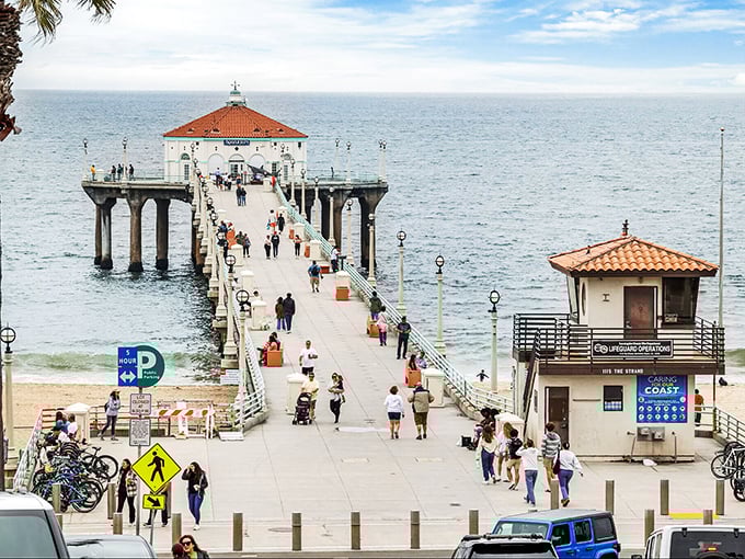 Not just a pretty walkway—the Manhattan Beach Pier offers prime territory for contemplative ocean gazing and impromptu dolphin spotting.