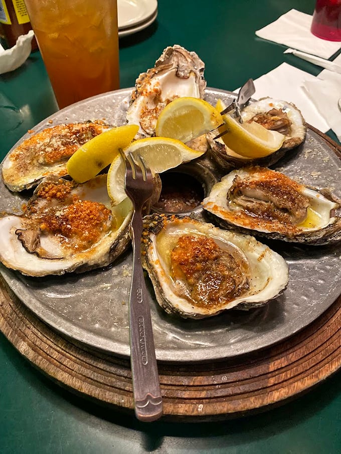 These oysters on the half shell aren't just seafood—they're little oceanic time machines transporting you straight to the coast with each briny bite.