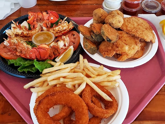 Ocean meets desert in this seafood feast. The lobster tail and jumbo shrimp platter is what happens when the sea sends its finest ambassadors to Arizona.