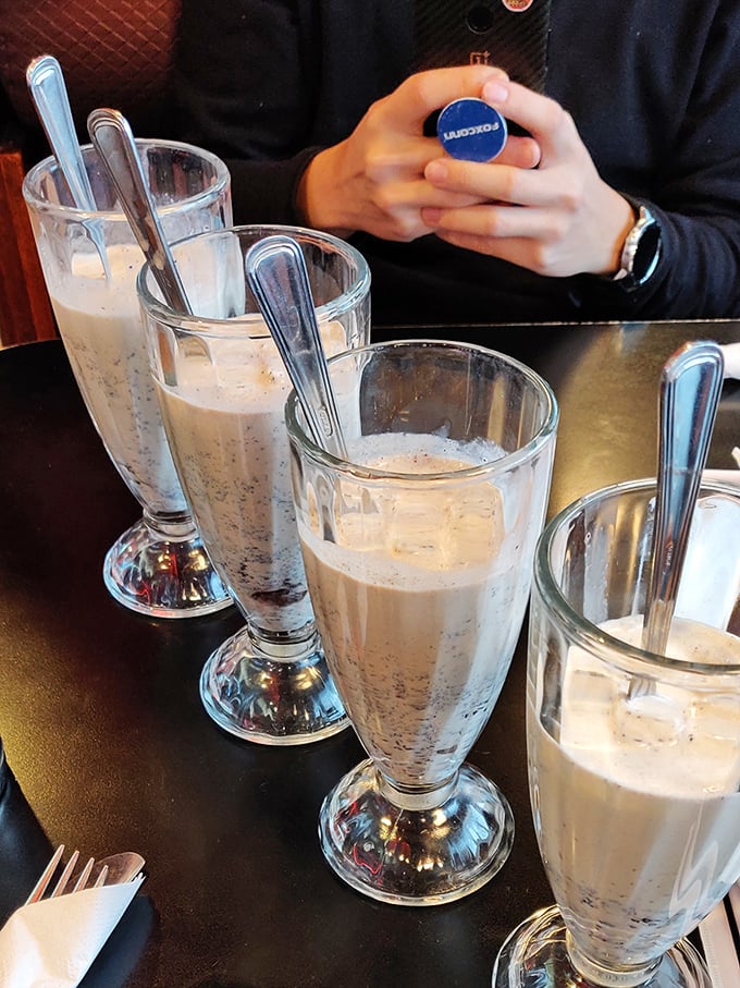 Not just milkshakes, but works of art in glassware – thick enough to make your straw stand at attention and your willpower surrender.
