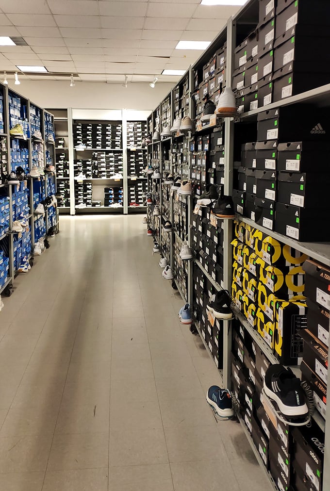 Shoe heaven exists, and it's organized by size. Like a library of footwear possibilities where your feet can dream big.