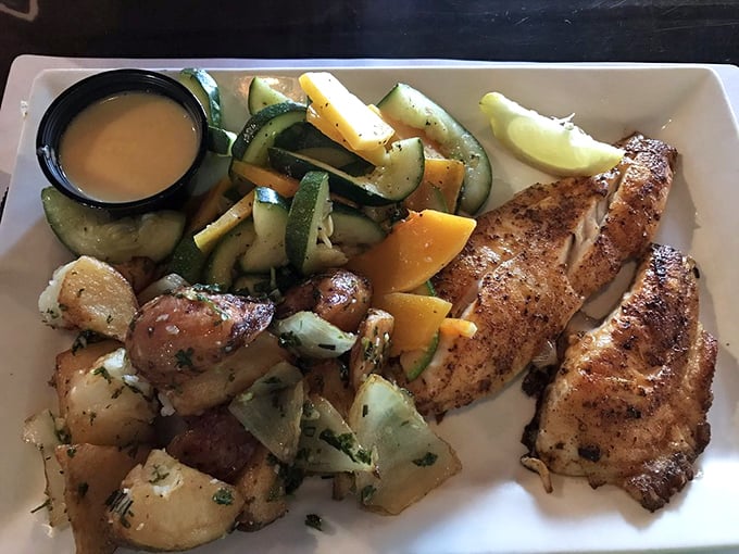 Blackened fish so perfectly seasoned, it makes you wonder if there's a secret society of fish whisperers working behind the scenes.