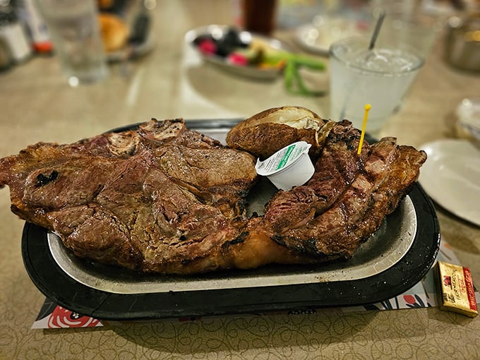 This isn't just a steak—it's a masterpiece of meat artistry that makes vegetarians question their life choices.