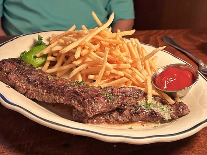 The Steak Frites here isn't just a meal—it's what French diplomacy would look like if it were served on a plate.