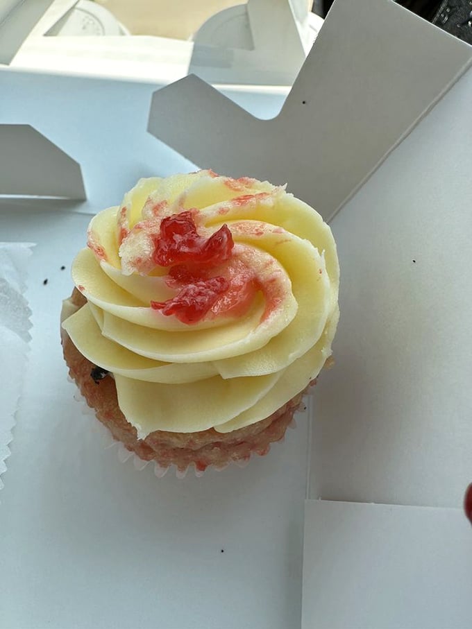 This strawberry cream muffin isn't just dessert masquerading as breakfast—it's a legitimate reason to set your alarm earlier. The swirl of buttercream could make morning people of us all.