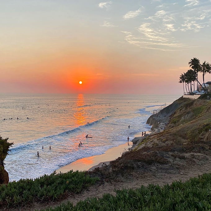 Sunset at Terramar paints the Pacific in watercolor hues that would make Monet jealous. Worth every minute of the notorious SoCal traffic.
