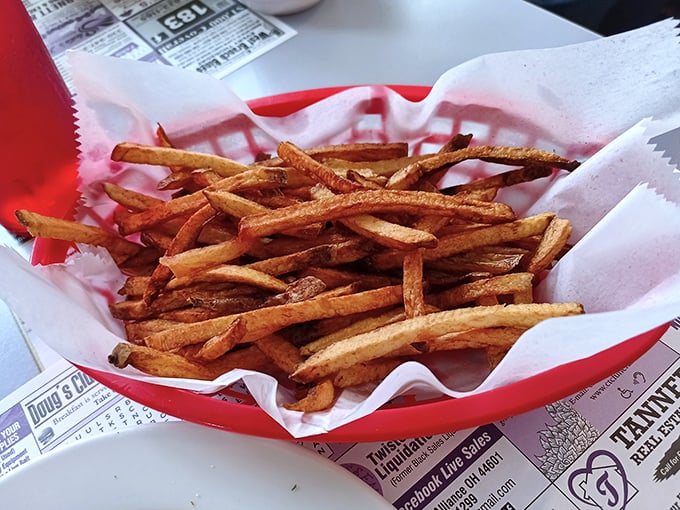 These sweet potato fries aren't just side dishes—they're the main event, with a perfect crisp-to-fluff ratio that'll haunt your dreams.