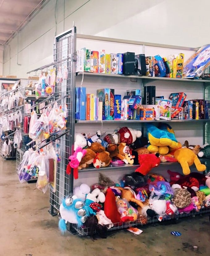 Stuffed animals and board games galore—this toy section is where childhood memories get their encore performance at bargain prices.