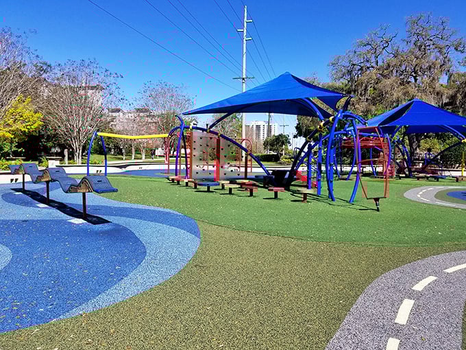This playground isn't just for kids – it's a colorful reminder that retirement means having time to appreciate life's simpler joys.