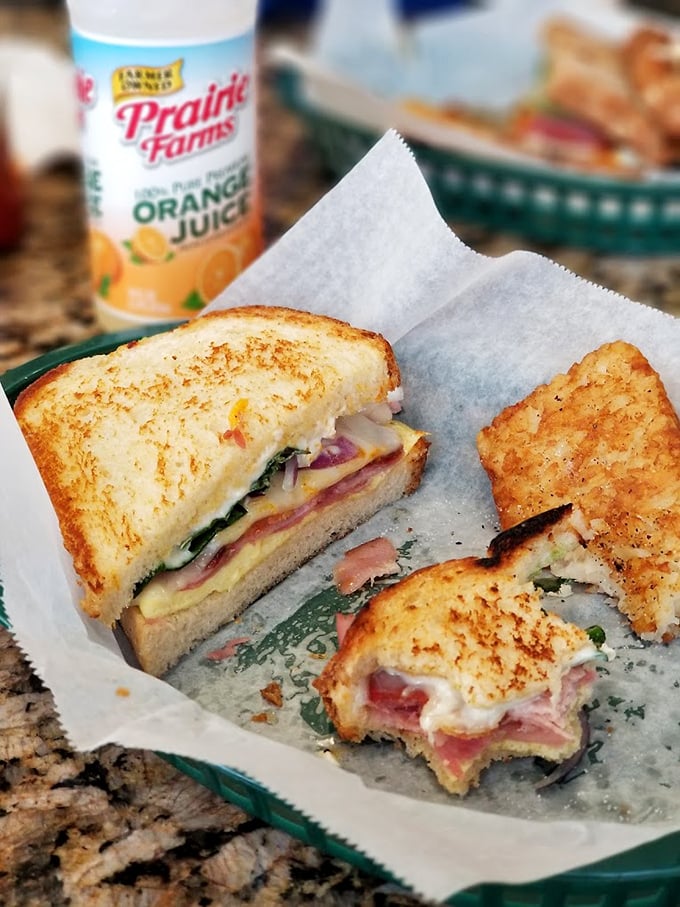 The legendary Turkey Melt in all its glory – golden toasted bread embracing layers of smoky turkey and melted cheese. Worth crossing state lines for.