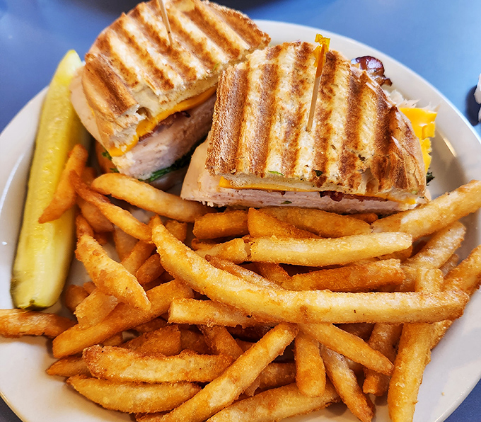 Behold the star of our show: perfectly pressed, gloriously golden, and stuffed with turkey goodness—this panini doesn't need a Hollywood agent to be famous.
