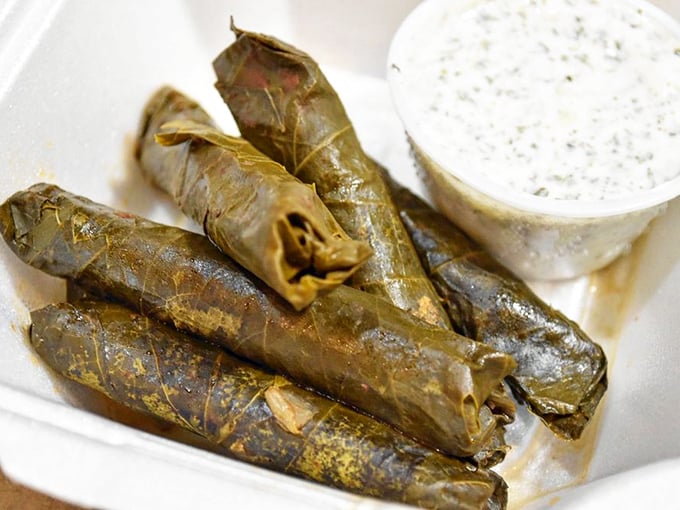 These veggie dolmas aren't just grape leaves stuffed with rice—they're little green packages of joy that make you wonder why you ever thought vegetables were boring.