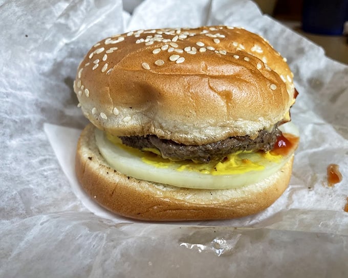 Behold the Velveeta burger in all its unpretentious glory—where cheese meets beef in a relationship that was meant to be.