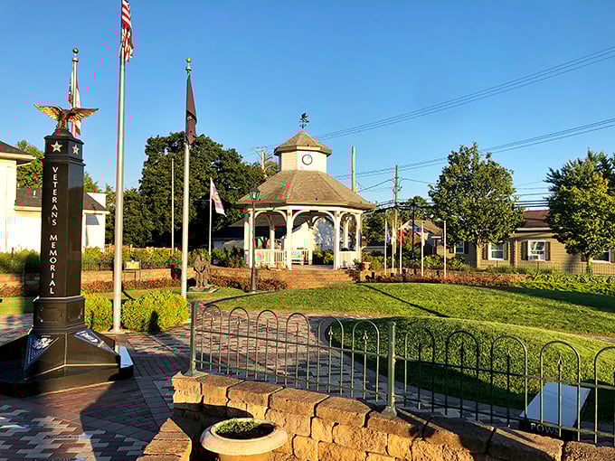 Veterans Memorial Park honors local heroes while providing peaceful green space for community gatherings.