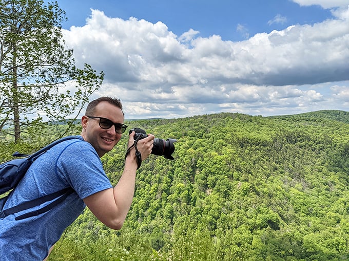 Photographers find their happy place at Leonard Harrison's overlooks, where every shot is practically National Geographic-worthy without even trying.