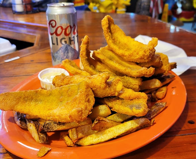 Golden-fried walleye that's worth the drive from anywhere in Ohio. This crispy-on-the-outside, flaky-on-the-inside perfection explains the cult following.