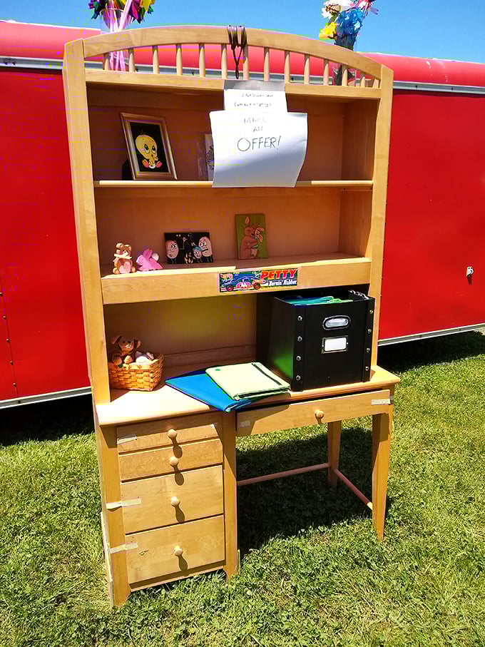 This isn't just a desk—it's childhood homework memories with drawers that probably still smell like pencil shavings and forgotten permission slips.
