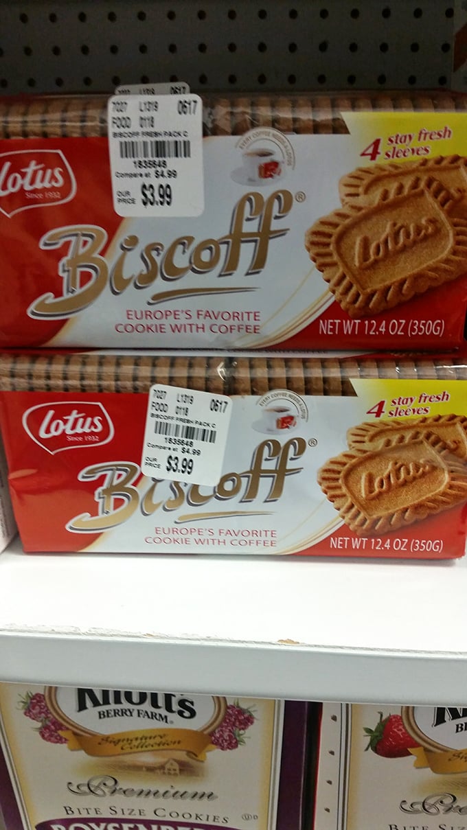 Not a clothing image – this appears to be packaged cookies in a retail setting, which seems unrelated to Plato's Closet.