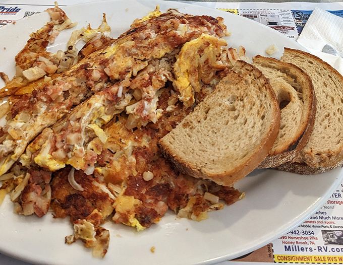 Breakfast perfection doesn't need to be complicated – just eggs scrambled to fluffy glory, paired with perfectly browned toast and waiting to change your morning.