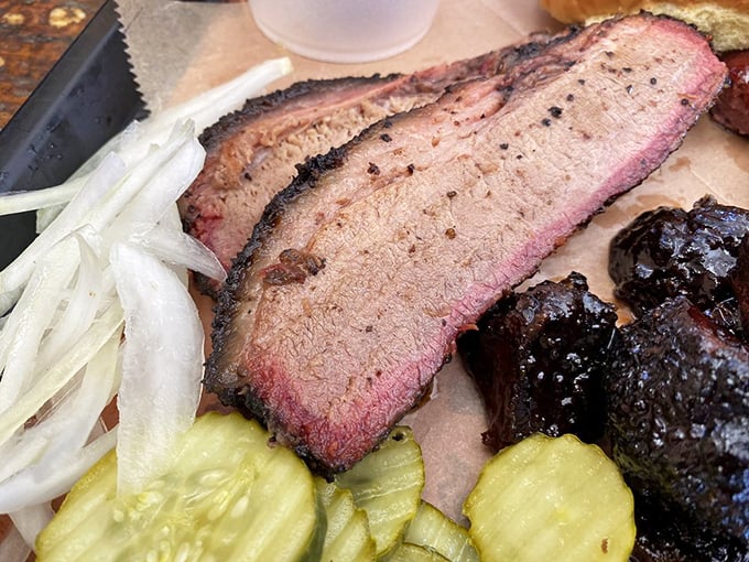 Brisket perfection doesn't happen by accident. That pink smoke ring is the BBQ equivalent of a Rolex – a sign of craftsmanship that time-starved shortcuts simply cannot replicate. 