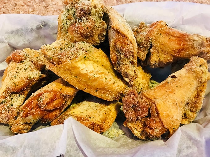 These dry-rubbed wings aren't just food—they're an event. Crispy, seasoned perfection that makes you wonder why you'd ever bother with ordinary wings again.