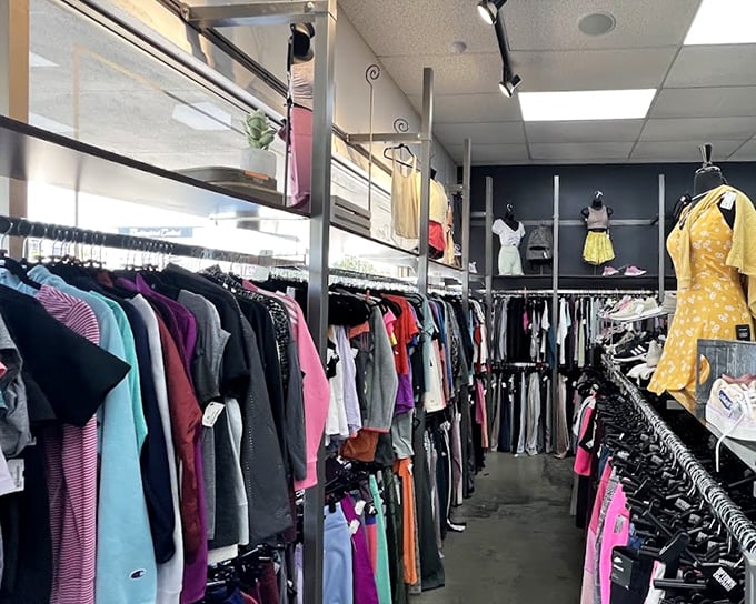 Racks upon racks of possibility—each hanger a potential Cinderella story waiting for the right shopper to come along.