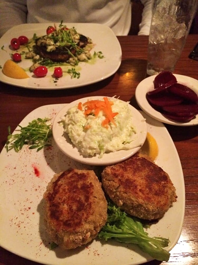 These golden-brown crab cakes aren't just dinner—they're edible Pennsylvania tradition, served with a side of nostalgia and house-made coleslaw.