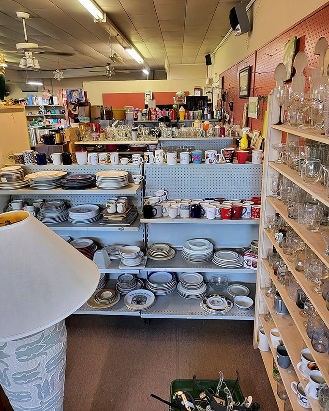 Dish paradise for the mismatched-set enthusiast. Here, completing your grandmother's china pattern isn't just possible—it's practically inevitable if you visit often enough.