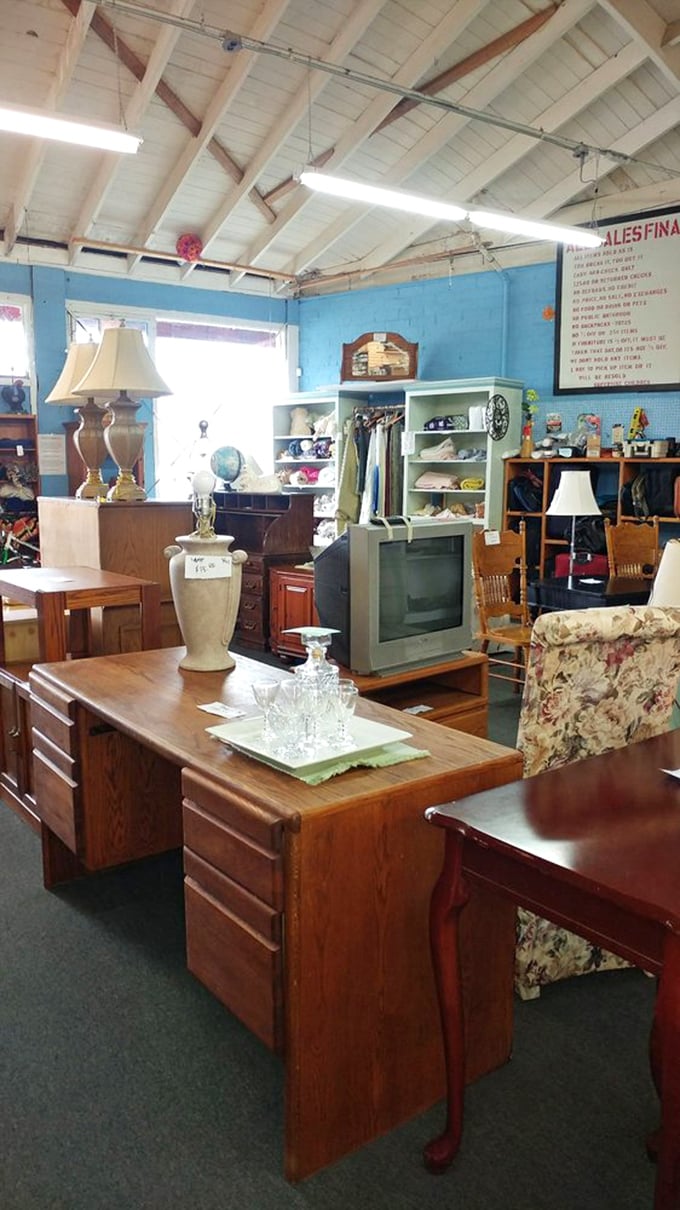 Office furniture with character and stories to tell—that wooden desk has probably seen more first drafts than most English professors.