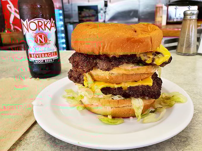 The double cheeseburger at Bob's doesn't just speak to you—it serenades your soul with a melody of beef, cheese, and toasted bun.