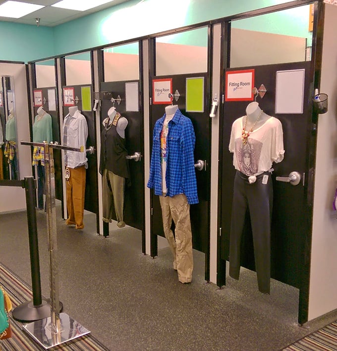 Fitting rooms that tell the truth without being cruel about it—the ultimate fashion confessionals where decisions are made and budgets saved.