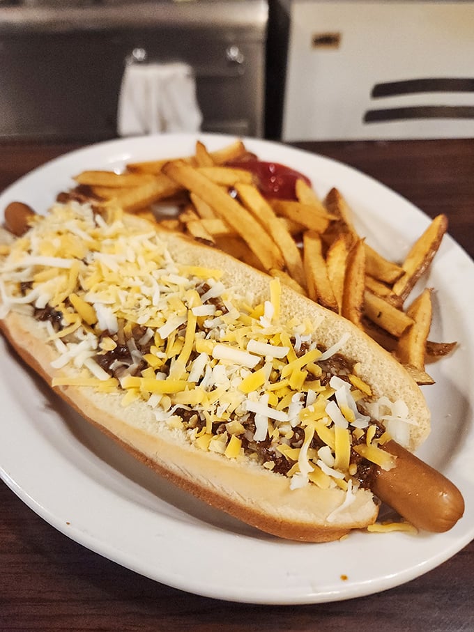 This foot-long masterpiece topped with melted cheese isn't just a hot dog – it's an edible Ohio heirloom that demands to be photographed before devoured.