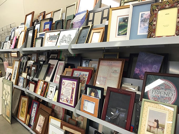 Picture frame paradise! From ornate Victorian to minimalist modern, these frames wait patiently to showcase your memories or flea market art finds.
