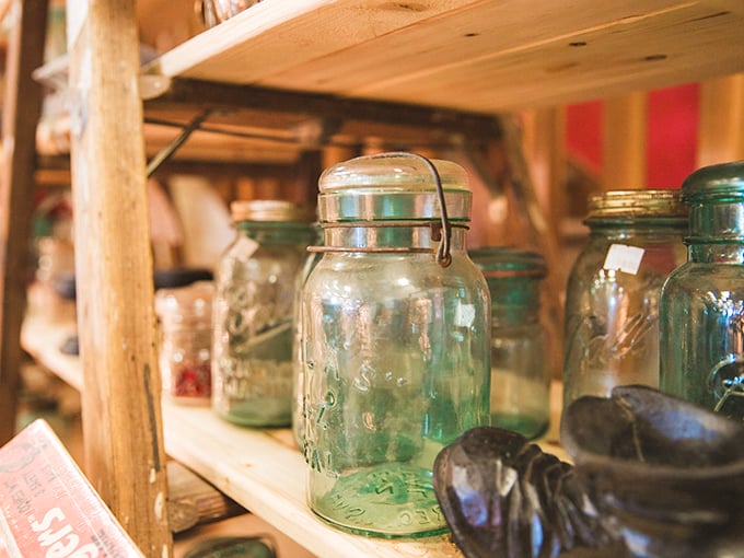 These blue-green vintage Mason jars aren't just containers—they're time capsules of American kitchens past. Grandma would approve of this collection.